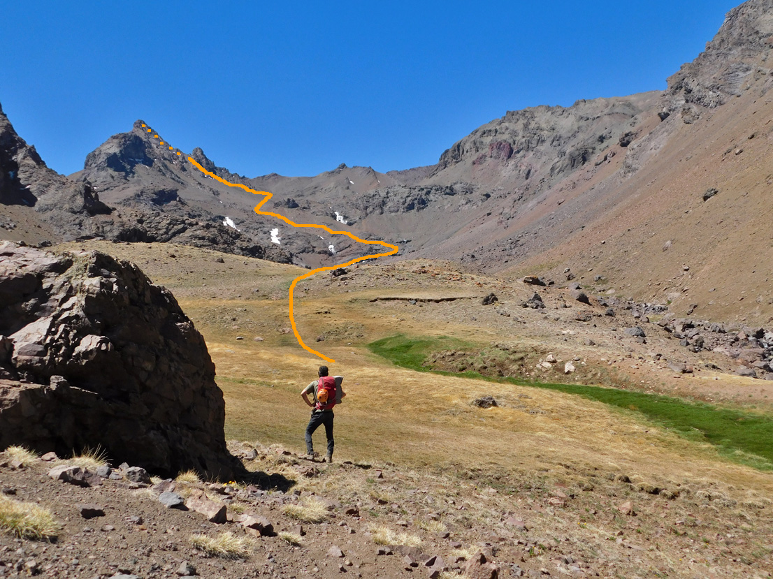 Cerro Cabeza del Inca Este - Cara Sur por quebrada Lagunillas ...