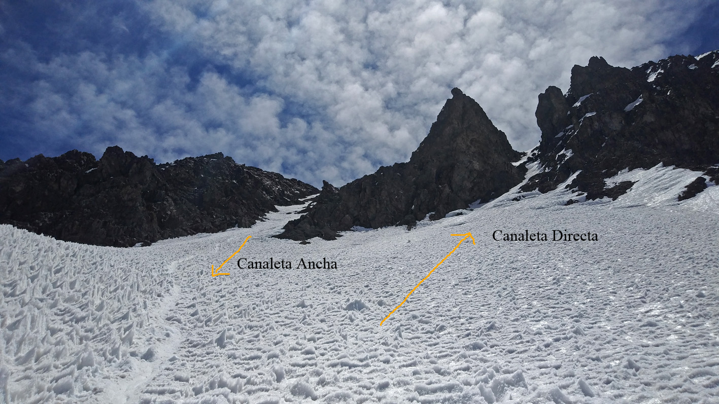 Cerro Alto de Los Cururos - Canaleta Directa Sur - Andeshandbook