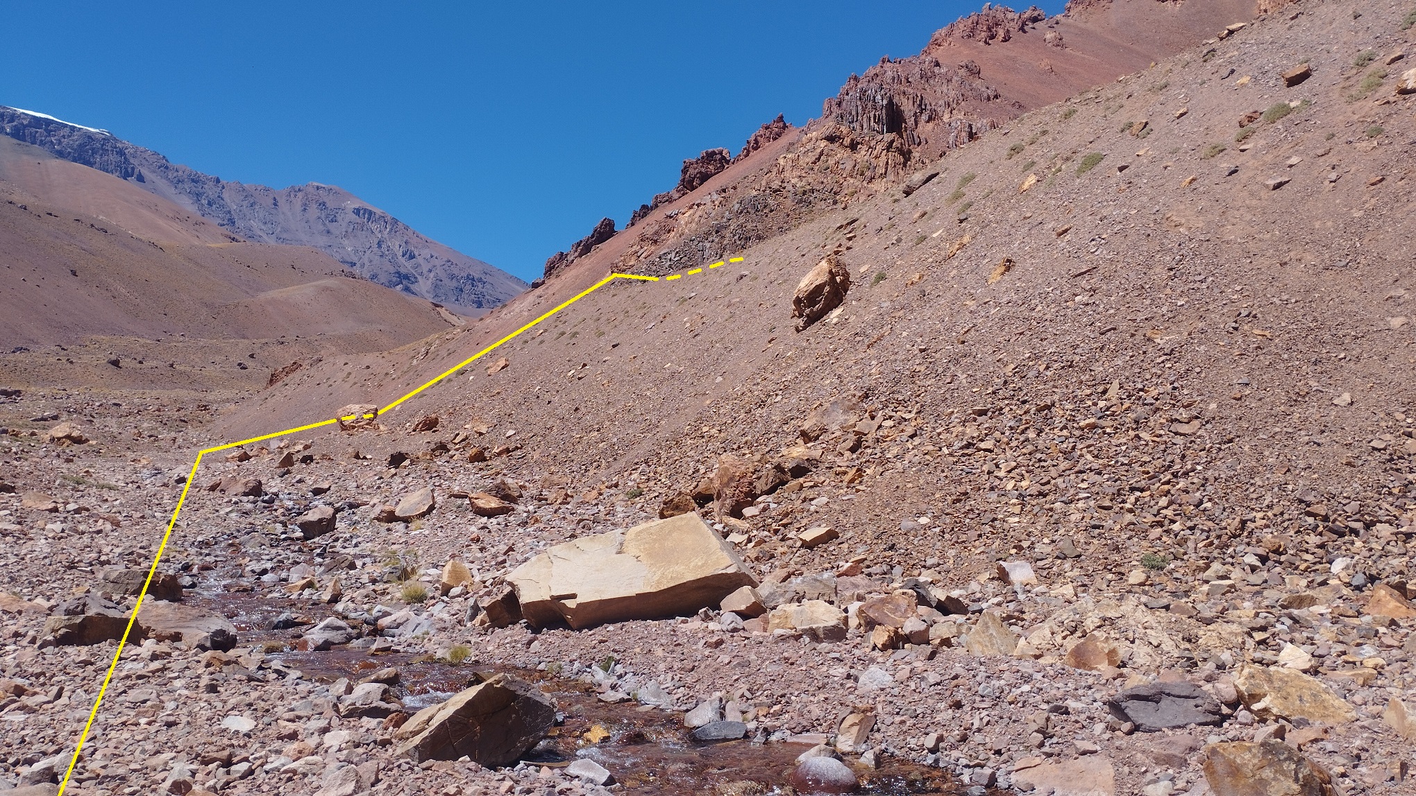 Cerro Peralta - Cara este desde Infiernillo - Andeshandbook