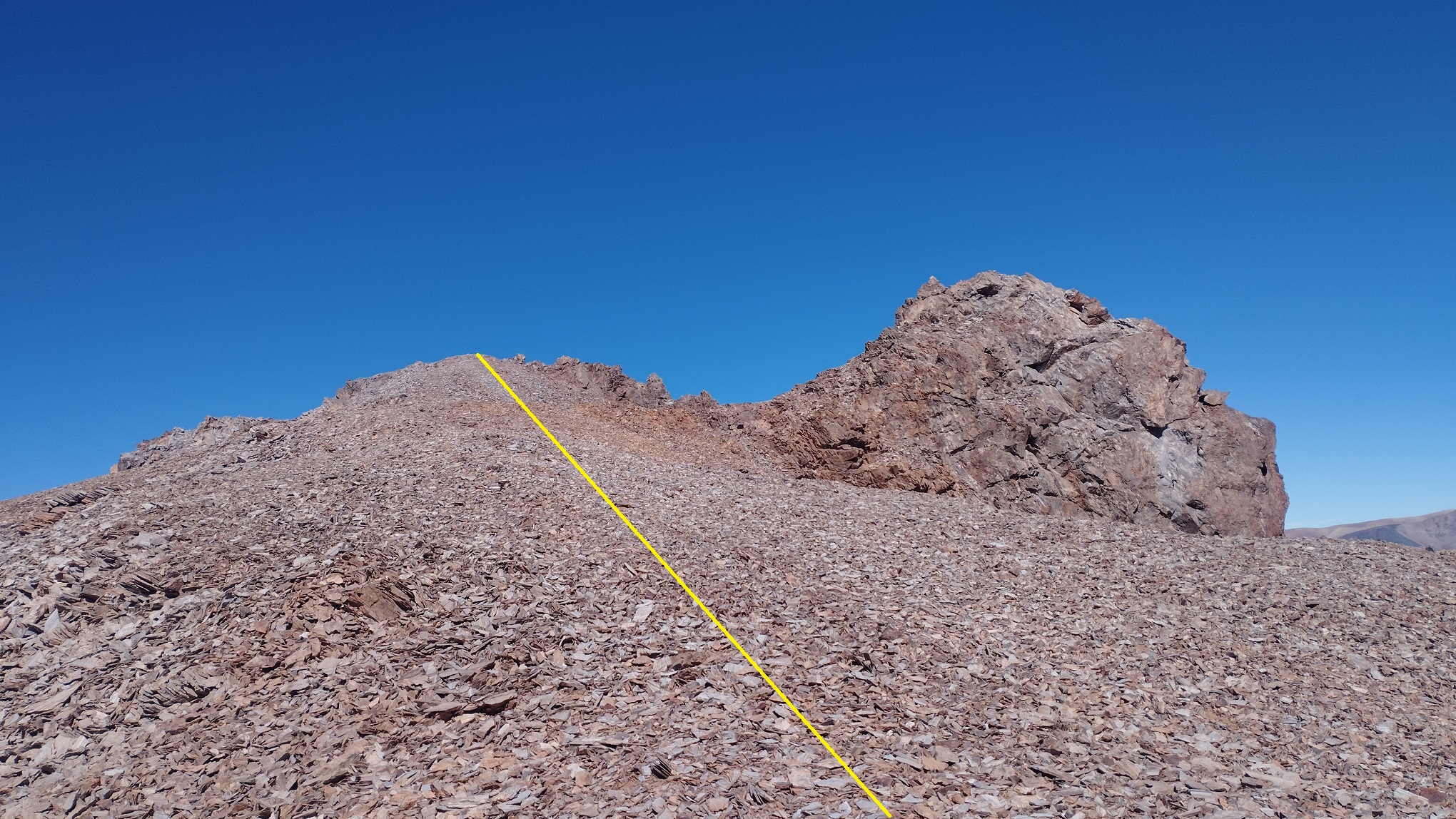 Cerro Peralta - Cara este desde Infiernillo - Andeshandbook