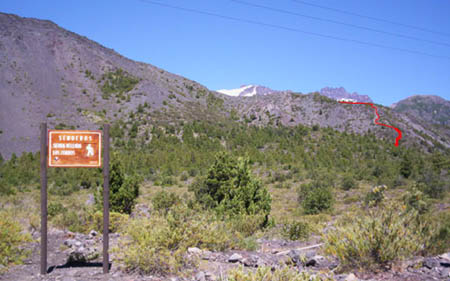 Volcán Antuco - Cara sur vía trekking Sierra Velluda - Andeshandbook
